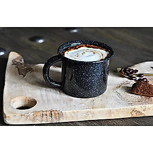 Mirro 12oz Traditional Vintage Black Speckled Enamel on Steel Mug, (MIR-1071