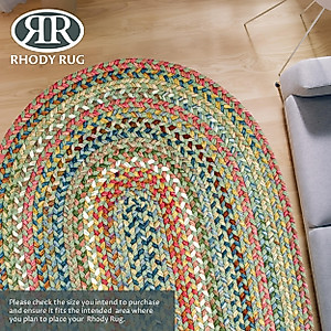 Rhody Rug Country Jewel CJ65 Peridot 7' x 9' Oval - Braided Area Rug, Home Decor, Floor Mat or Bedroom Rug - Easy Care, Ideal for High Traffic Areas in Hallway and Living Room - Made in USA