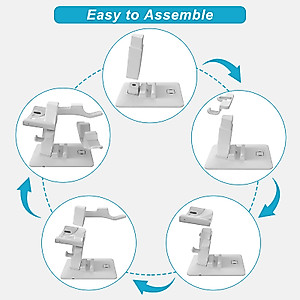NEWENMO Upgraded Accessories for VR Stand Switch Stand, VR Stand for Quest 2/Quest/Rift S/HP Reverb G2 Headset Touch Controllers (White)