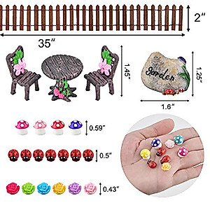 Zealor Miniature Ornaments Kit Fairy Garden Accessories Set Terrarium Kit Miniature Houses and Figurines Garden Decor