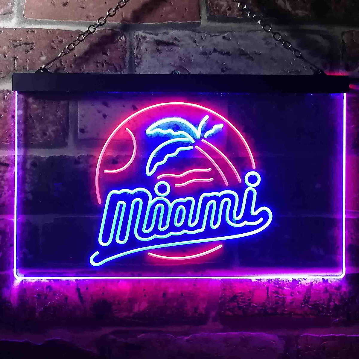 ADVPRO Miami Island Beach Dual Color LED Neon Sign Red & Blue 16" x 12" st6s43-i3565-rb