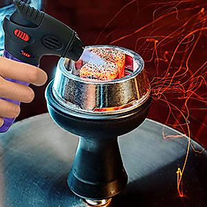 Torch Lighter, Butane Torch Lighter, Cooking Torch, Creme Brulee Torch, BBQ, Blow Torch, Mini Torch, Camp Fire, Refillable, Wind Proof, Pre-Filled and Refillable. (10 Pack)