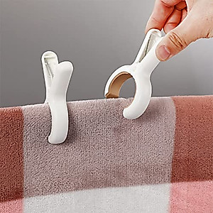 VICASKY Outdoor Towel Rack 12pcs Beach Towel Clips Quilt Drying Clothespins Windproof Clothes Clamps Plastic Laundry Clips Pipe Fixing Clamps for Clothes Quilt Pool Chairs Blue Chip Clip