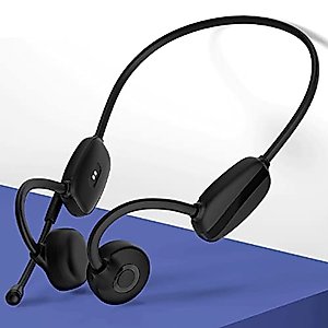 Bone Conduction Headphones Bluetooth with Noise-Canceling Boom Microphone Wireless Open Ear Lightweight Headset for Home Office Education Conference Calls Online Teaching Learning Running Hiking