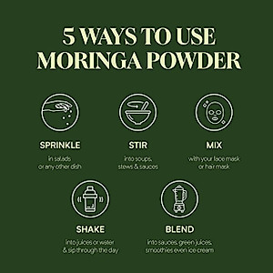 Better Alt Moringa Powder (1lb) | Make Moringa Tea, Smoothies & Recipes from Moringa Oleifera Powder | Resealable Bag | Moringa Leaf Powder Superfood (112 Servings)