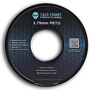 SainSmart PRO-3 Tangle-Free Premium 1.75mm PETG 3D Printer Filament, Black PETG, 2.2 LBS (1KG) Spool, Dimensional Accuracy +/- 0.02mm