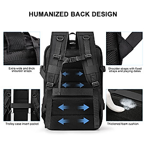 Men Carry on Travel Backpack 40L,Hiking Backpack Waterproof for Women, Lightweight School Casual Daypack Laptop Backpack with Expandable Airplane Approved 15.6 inch Laptop Compartment USB Charge Port