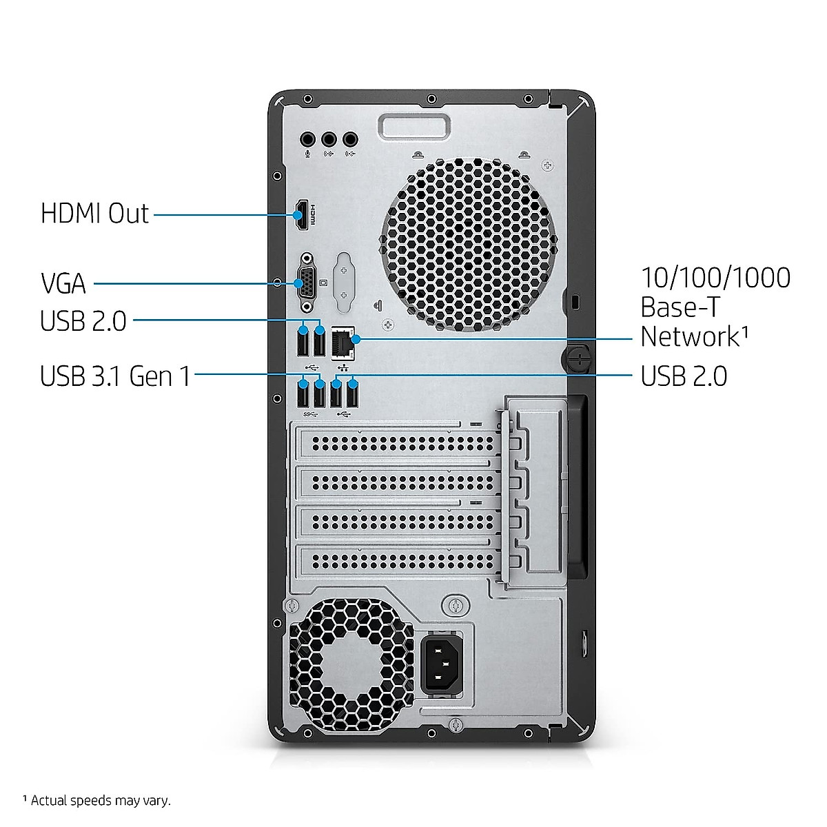 HP Pavilion (590-p0050) Desktop Computer with Intel Core i5+8400 Processor, 8GB RAM and 16 GB Intel Optane Memory, 1TB Hard Drive, Windows 10 (Silver)