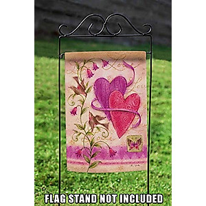 Toland Home Garden 1110275 Love Birds Garden Flag, 12.5" x 18", Double Sided for Outdoor Valentines Day House Yard Decoration