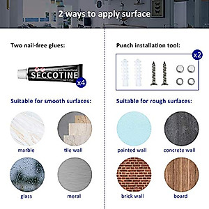 Broom Mop Holder Wall Mount, Broom Hook, 15'' Stainless Steel Heavy Duty Mop Broom Hanger-Mop hook With 3 Racks and 4 Hooks for Broom Storage Organizer-Broom Mop Organizer Wall Mount (2Packs)