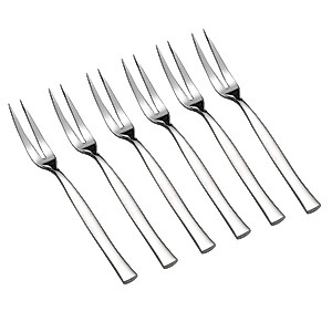 Idotry 8-Piece Stainless Steel 2-Prong Appetizer Forks, Small Forks, Fruit Fork