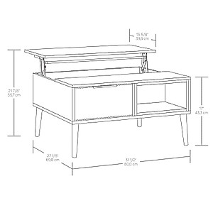 Sauder Ambleside Engineered Wood/Metal Lift-Top Coffee Table in Serene Walnut