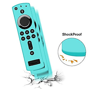 2 Pack Remote Case/Cover for Fire TV Stick 4K,Protective Silicone Holder Lightweight Anti Slip Shockproof for Fire TV Cube/3rd Gen All-New 2nd Gen Alexa Voice Remote Control-Turquoise,Green