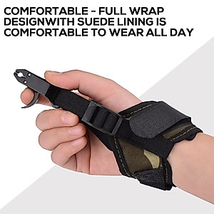 Archery Release Aids Compound Bow Trigger Caliper Shooting Adjustable Camo Wrist Strap Right Left Handed