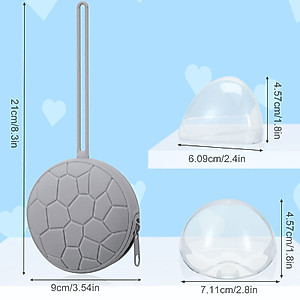 Nuanchu 4 Pieces Pacifier Holder Case Set 2 Silicone Portable Pacifier Case Cover Pouch for Diaper Bag with 2 Transparent BPA Free Pacifier Storage Container Box(Gray, Army Green)