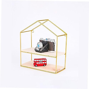 LIFKICH Wall Shelf Floating Corner Shelves Picture Shelf Ledge Decorative Wall Holder Household Decor Floating Wall Shelves Picture Frame Stand Layered Floating Shelf House Decor Metal