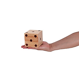 Giant Wooden Yard Dice Set for Lawn Games, Play Lawnzee or Yardkle, Includes Dice, Collapsible Bucket, Reusable Scorecards and Dry Erase Markers
