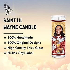 Rapper Celebrity Prayer Candle - Funny Saint Candle - 8 inch Glass Prayer Votive - 100% Handmade in USA - Novelty Celebrity Rap Hip Hop Gift
