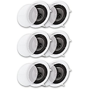 Acoustic Audio CS-IC83 in Ceiling 8" Speaker 3 Pair Pack 3 Way Home Theater 2100 Watt