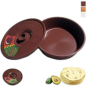 Generic Tortilla Container Keeper Microwave Warmer 8 inch Round Pita Taco Warm Flatbread New, Beige