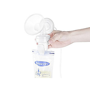 Papablic Breastmilk Storage Bag Adapters for Spectra S1 S2, Avent Comfort Wide Mouth Flanges to Pump into Lansinoh, NUK breastmilk Storage Bag