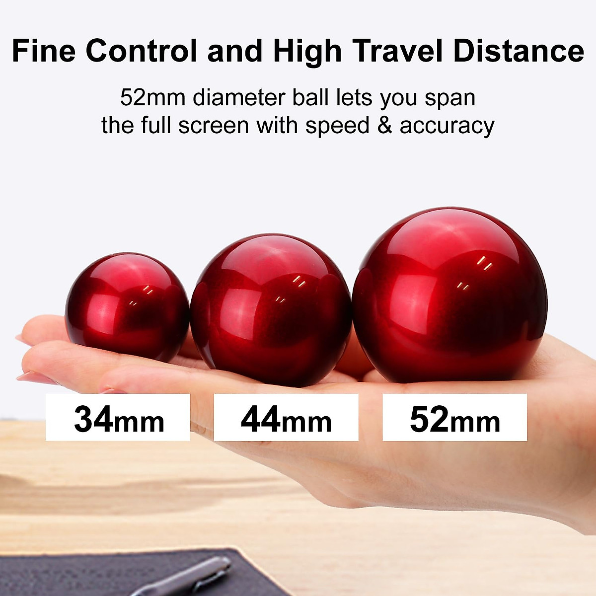 ELECOM HUGE Trackball Mouse, Wired, Finger-Operated, 8-Button Function, Palm Rest Attached, 52mm Smooth Red Ball Windows11, macOS (M-HT1URBK)