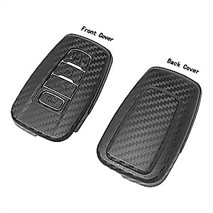 TANGSEN Smart Key Fob Case Compatible with Toyota Avalon Camry Corolla Hatchback C-HR Prius Prime RAV4 2 3 4 Button Keyless Entry Remote Personalized Protective Cover Plastic 3D Carbon Fiber Emboss