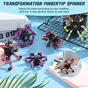 10pcs Random Colour Fidget Decompressor,DIY Deformable Robot Toys ,Decompressor ,Deformable Creative Gyro Toys,Stress Relief Chain Toy for Adults, Easter Basket Stuffers