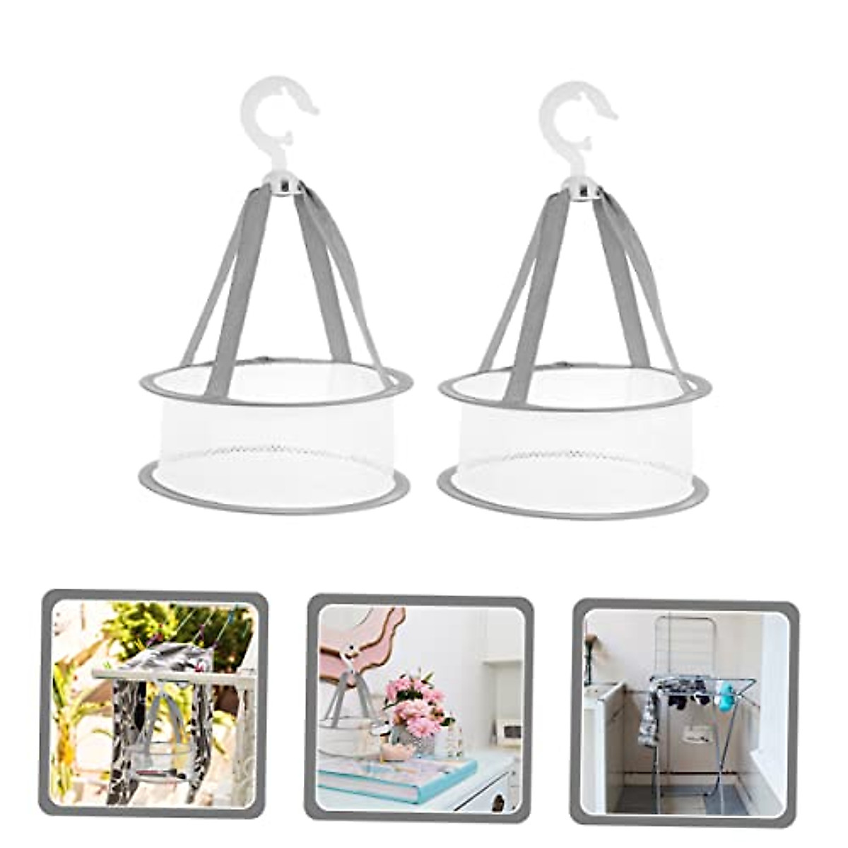 Alipis 2pcs Beauty Egg Drying Net White Makeup Silicone Makeup Sponge Foldable Laundry Rack Bra Hanging Basket Hanging Drying Basket Bath Sponges for Shower Socks Drying Rack Sock Fabric