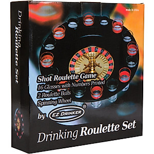 EZ DRINKER 16pc Shot Roulette Game Set - Shot Spinning Drinking Game