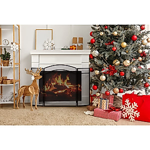 DOEWORKS Three Panel Basic Arch Fireplace Screens