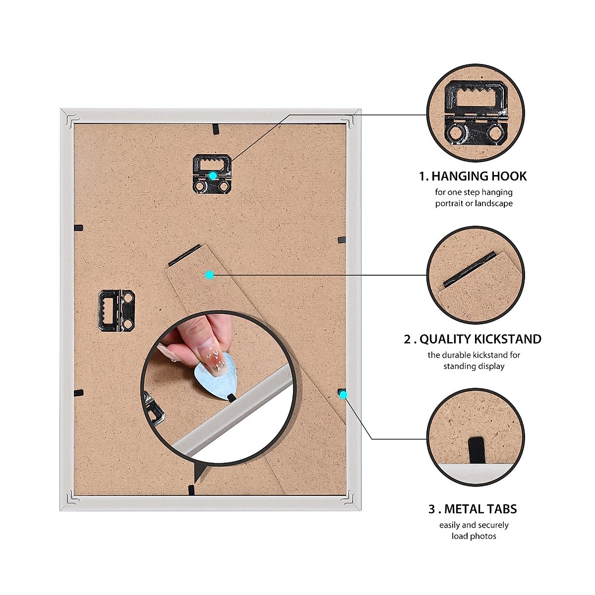 BSRHOME 11x14 Picture Frame Set of 2, Display Pictures 8x10 with Mat or 11x14 Without Mat for Tabletop Display and Wall Mounting, Distressed Brown