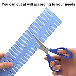 24Pcs Adjustable Drawer Dividers Organizer,Blue Plastic DIY Grid Drawer Organizer Dividers Storage Socks Underwear Makeup Cosmetic Clothes Organizer Separator Can Help Tidy Kitchen Bedroom Dresser