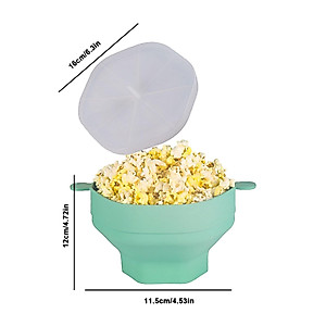 Microwave Popcorn Bowl, High Temperature Resistant Large Bowl, Silicone Microwave Hot Air Popcorn Popper Bowl With Lid, Easy to Operate Food Bowl for Household Kitchen Movie Night Parties