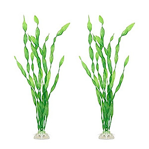 Zodaca Artificial Aquarium Plants for Fish Tanks and Aquariums (Green, 12 in, 10 Pack)