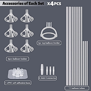 Sakolla 4 Sets Balloon Stand Kits for Table Balloon Sticks with Self-stick Base Desktop Balloon Table Stand Centerpiece Balloon Holder for Birthday Baby Shower Party Wedding Anniversary