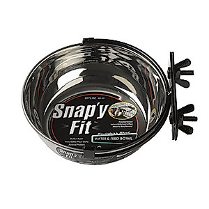 MidWest Homes for Pets Snap'y Fit Food Bowl | Pet Bowl, 20 oz. (2.5 cups) | Dog Bowl Easily Affixes to a Metal Dog Crate, Cat Cage or Bird Cage | Pet Bowl Measures 6L x 6W x 2H Inches,Silver