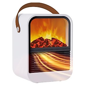 nediea Space Heater, Portable Heater with Realistic 3D Flame, 1000W PTC Ceramic Fast Heating, Quiet and Safe Electric Heaters for Indoor Use, Office, Bedroom and Desk