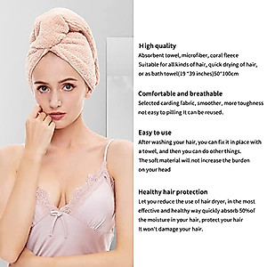 Laojbaba Microfiber Hair Towel Quick Dry Hair Towel Hair Drying Towels Suitable for All Kinds of Hair Ultra Absorbent Long and Thick Hair 19 X39 inch Lotus Root Pink (1pcs
