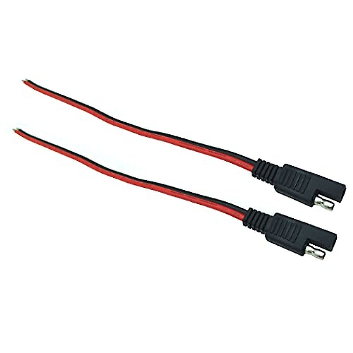 Halokny SAE Single Ended Extension Cable, 2 PCS 14AWG SAE Quick Disconnect Plug Cable for Automobile and Solar Panel(1Feet/30cm)
