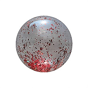 Beach Ball Pool Toys Balls Giant Confettis Glitters Inflatable Clear Beach Ball, Bath Toys for Toddlers 1-3 Beach Toys for Toddlers Age 2-4 Pool Toys for Toddlers Age 2-4 Water Toys for Backyard