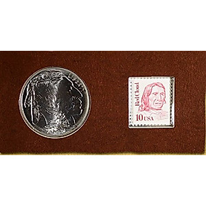 2001 D D American Buffalo $1 Silver Commem Coin & Currency Set Dollar Brilliant Uncirculated