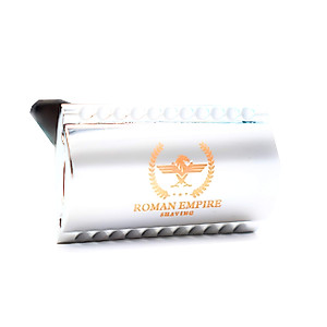Caesar Gun Metal Safety Razor by Roman Empire Shaving with Set of 20 Shaving Blades (Astra-Derby-Shark-Treet)