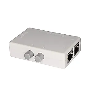 RJ45 Splitter Selector Switch, 2 Ports Network Switch Splitter Selector Hub 2-in 1-Out or 1-in 2-Out 100M t 2-Way RJ45 Ethernet Network SinLoon Push Button Metal Mini Switch Box