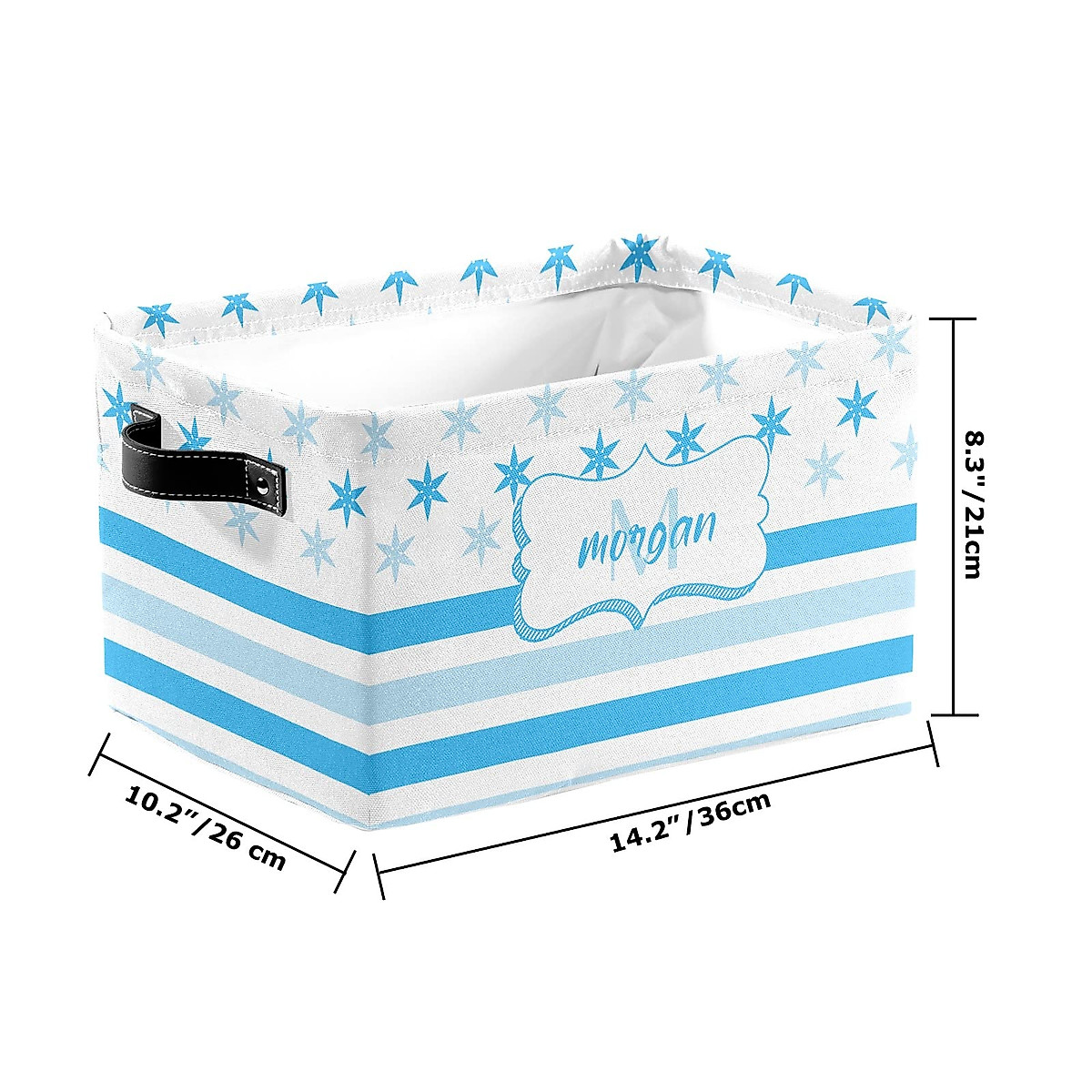 ZAACUSTOM Personalized Storage Bins with Name for Organizing Babys Boys and Girls Toys, Custom Kids Storage Basket Boxes Cubes Organizer with Handles for Shelf Closet Nursery, 1 Pack