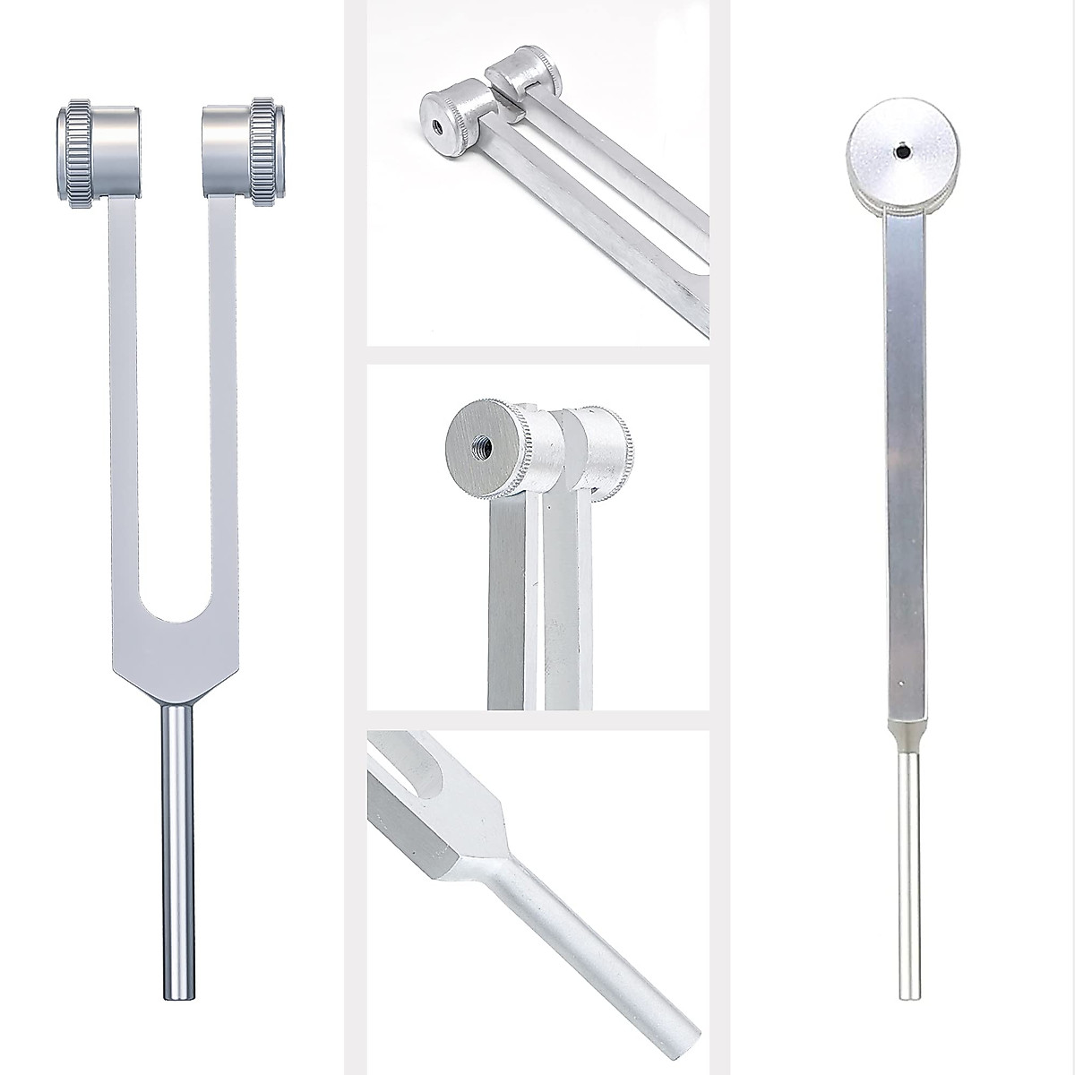 SURGICAL ONLINE Tuning Fork Set of 5 for Nursing, Medical and Music Students (C128, C256, C512, C1024 & C2048) Zipper Case Included