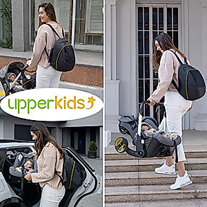 Upperkids Storage Bag Compatible with Doona Infant Car Seat Stroller, Stroller Accessories, Large Capacity Diaper Bag, Easy Access Zipper Design, Wearable Backpack, Stroller Organizer Bag, All Day Bag