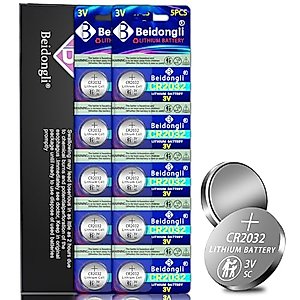 CR2032 Battery 3V Lithium Batteries Coin Button Cell 10 Count 【5-Year Warranty】