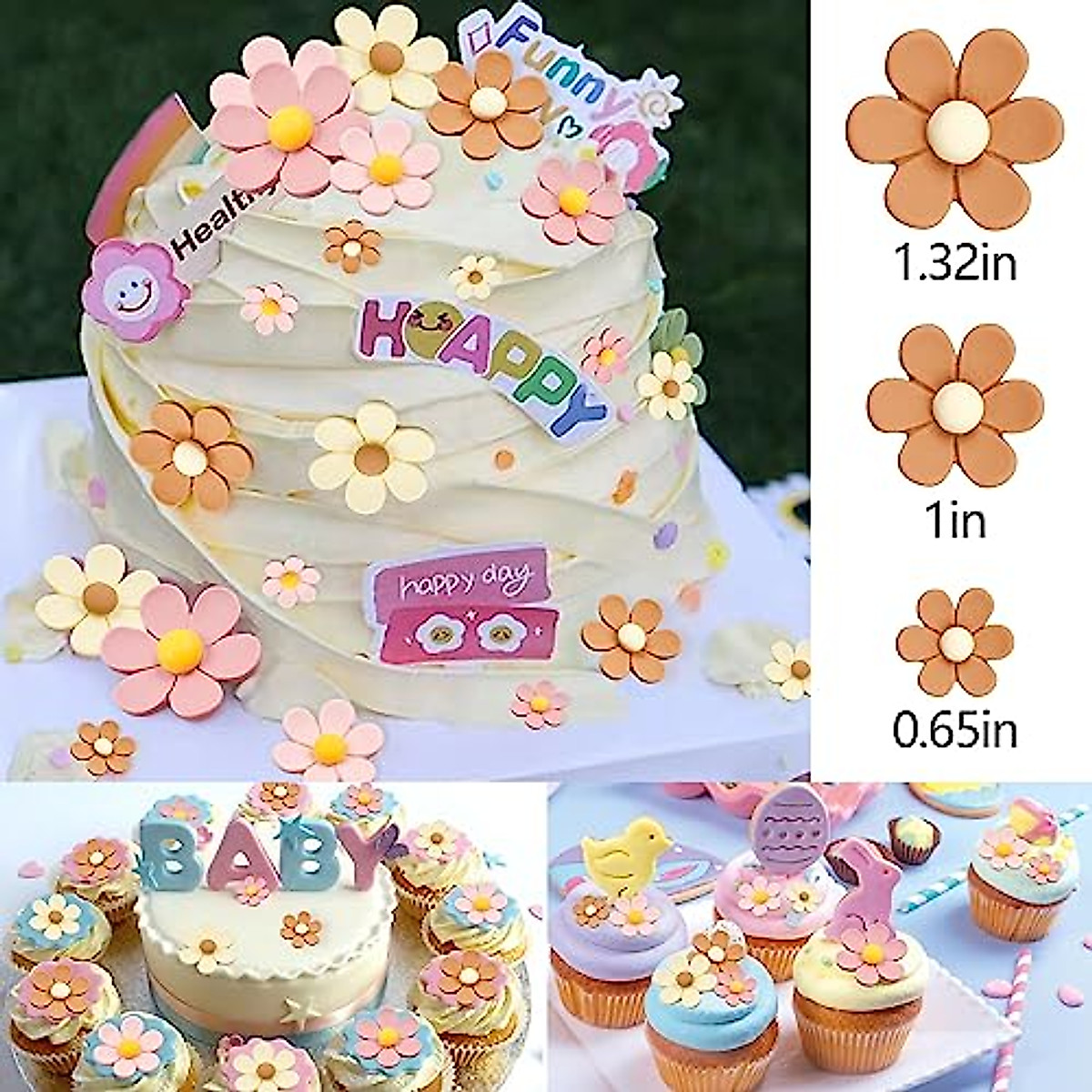 Lukinuo Cute Flower Fridge Magnets 20PCS Mini Daisy Refrigerator Magnet Colorful Flower Fridge Magnets for Locker Whiteboard Refrigerator Office Photo Cabinet Bulletin Board