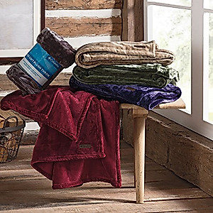 Columbia Super Soft Plush Throw - Warm and Cozy 100% Polyester Fleece Blanket - Measures 50" x 60" - Beach